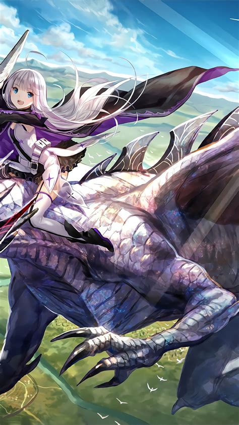 Fantasy Dragon Girl Riding Anime Hd Hd Phone Wallpaper Rare Gallery