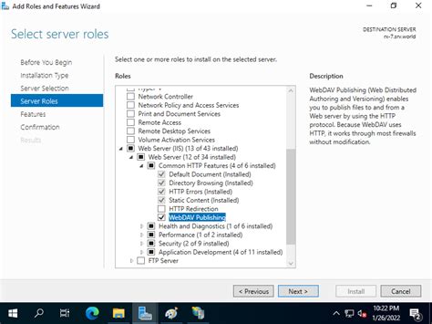 Windows Server 2022 IIS WebDAV Setting Server World