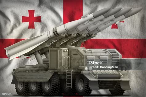 조지아 국기 배경 도시 위장의 전술 단거리 탄도 미사일 3 차원 일러스트 레이 션 군사에 대한 스톡 사진 및 기타 이미지 군사 기 기계류 Istock