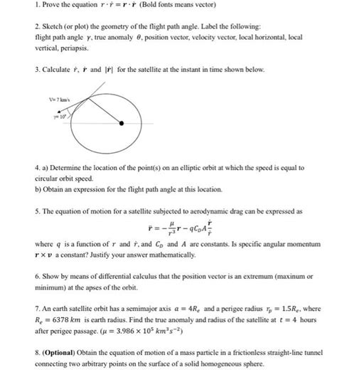 Solved 1 Prove The Equation R⋅r˙r⋅r˙ Bold Fonts Means