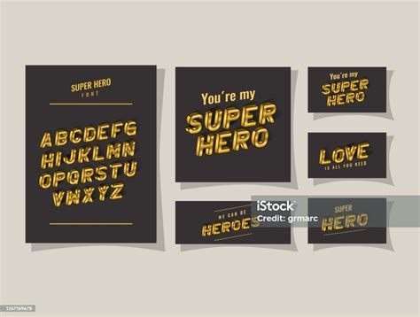 회색 배경 벡터 디자인에 3d 슈퍼 영웅 문자 및 알파벳 3차원 형태에 대한 스톡 벡터 아트 및 기타 이미지 3차원 형태 만화 문자 Istock