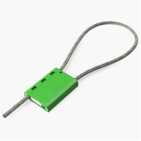 Green Tight Steel Cable Seal Loop 3d Model 19 3ds Blend C4d Fbx