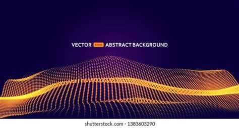 3d Dynamically Flowing Particlescyber Technology Backgroundvector Stock Vector Royalty Free