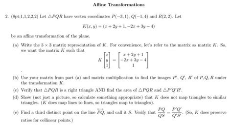 Affine Transformations 2 8pt11222 Let Pqr