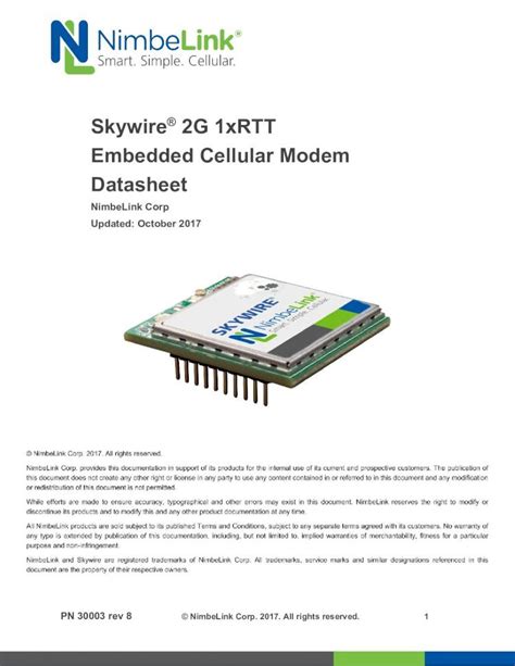 Pdf Embedded Cellular Modem Datasheet Nimbelink · 2 Dout Output
