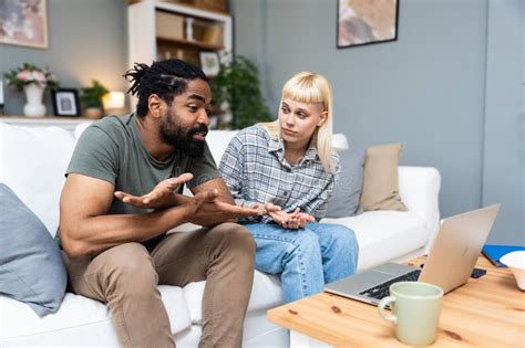 Young Couple A Man And A Woman Discuss Difficult Philosophical Sociological And Psychological