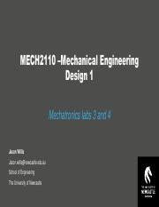 MECH Lecture Mechatronics Lab Pdf MECH Mechanical Engineering Design