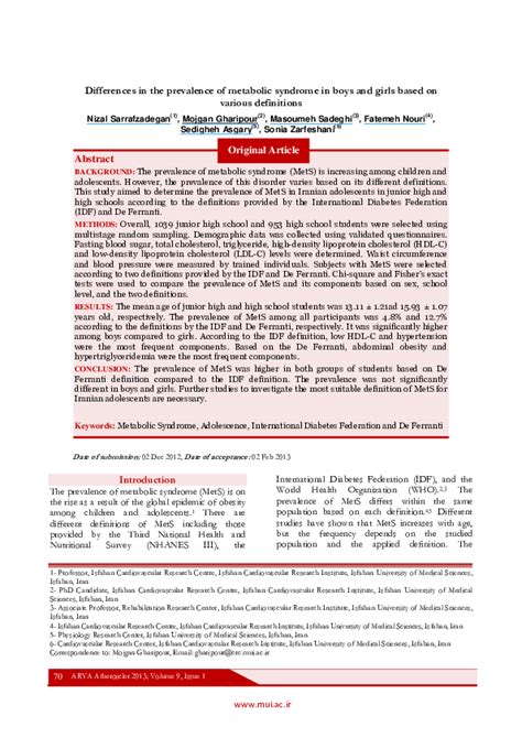 Pdf Differences In The Prevalence Of Metabolic Syndrome In Urban And Rural India A Problem Of