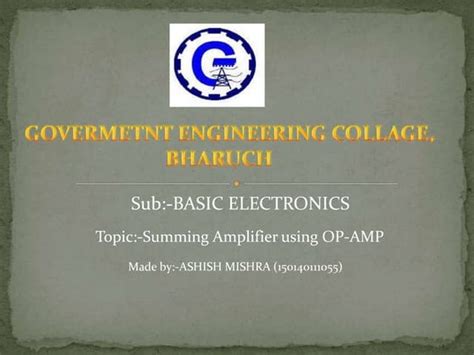Summing Amplifier Ppt