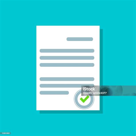 확인 표시가 있는 문서 아이콘입니다 파란색 배경에 평면 디자인의 흰색 체크 리스트 0명에 대한 스톡 벡터 아트 및 기타 이미지 0명 계약서 더미 Istock