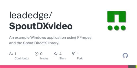 Github Leadedge Spoutdxvideo An Example Windows Application Using Ffmpeg And The Spout