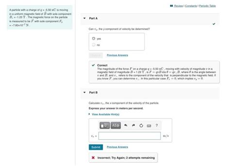 Solved Review Constants Periodic Table A Particle With A Chegg