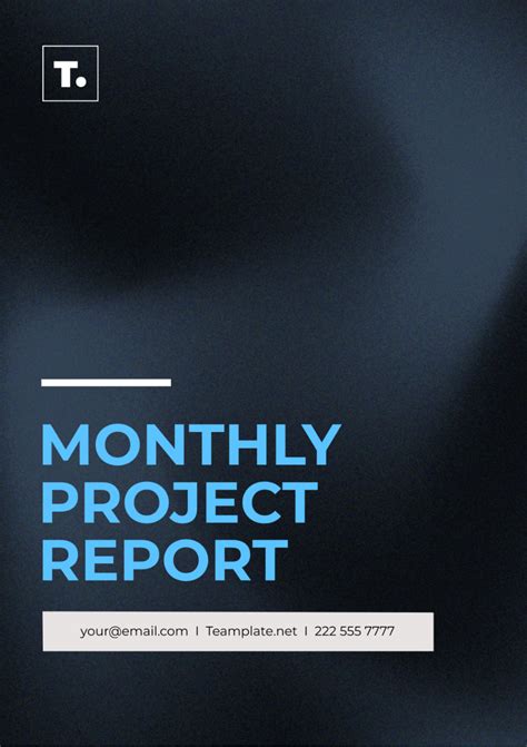 Free Monthly Project Report Template To Edit Online