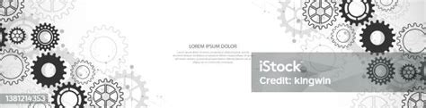 톱니바퀴와 기어 휠 메커니즘이 있는 웹 사이트 헤더 또는 배너 디자인 디지털 기술 및 엔지니어링 설계를 위한 개념과 아이디어 기계 공학의 추상적 기술적 배경 0명에 대한