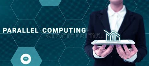 Sign Displaying Parallel Computing Business Idea Simultaneous Calculation By Means Of Software