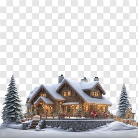 눈 덮인 오두막이 있는 크리스마스 마을 장면 크리스마스 마을 장면 눈 덮인 오두막 축제 장식 절연 Png 일러스트 및 이미지 에 대한 무료 다운로드 Pngtree