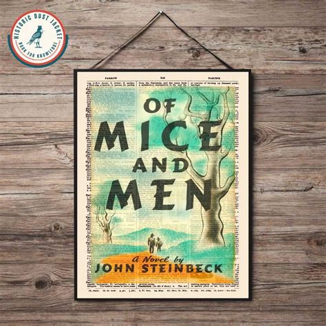 Printable Of Mice And Men Book Cover Art Vintage Book Cover John