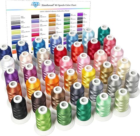 Simthread 40 Color Embroidery Thread Kit 40 Spools 550 Yds