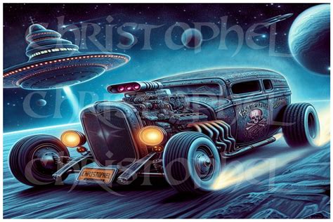 Rat Rod Art Print Ford Chevy Dodge Hotrod Vintage Rat Fink Style 1930