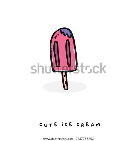 Cute Doodle Cartoon Hand Drawn Ice Stock Vector Royalty Free Shutterstock