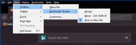 How To Show Firefox Bookmarks Toolbar Only On New Tab