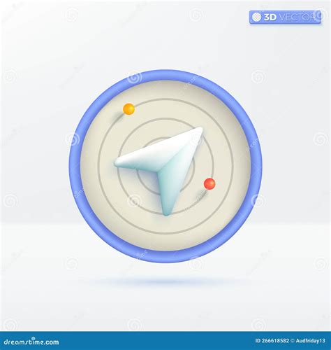 Compass Icon Symbols Cartography Geolocation Position Finding Navigation Concept 3d Vector