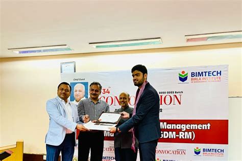 Convocation Bimtech Retail Management Retailmanagement Postgraduate Mba Pratyush Anand