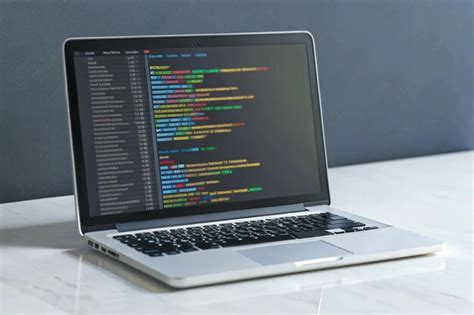 Computer Laptop And Program Code Development Premium Ai Generated Image