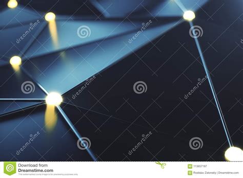 3d Rendering Abstract Futuristic Connection Lines And Glowing Dots