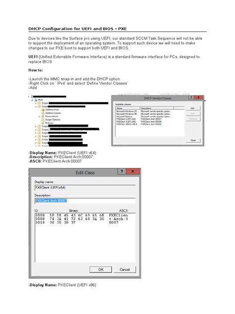Dhcp Configuration For Uefi And Bios Pxe Pdf