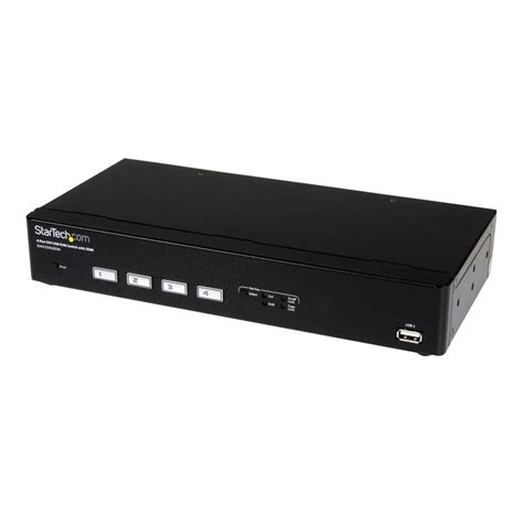4 Port Usb Dvi Kvm Switch With Ddm Fast Switching And Cables
