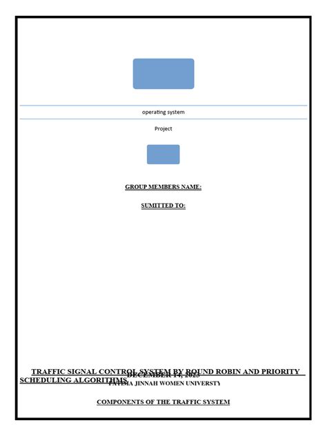Traffic Signal Control System By Round Robin And P Pdf