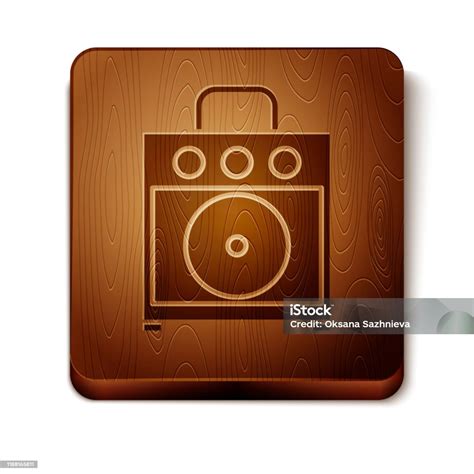흰색 배경에 격리 된 갈색 기타 앰프 아이콘 악기 나무 사각형 버튼입니다 벡터 일러스트레이션 0명에 대한 스톡 벡터 아트 및 기타 이미지 Istock