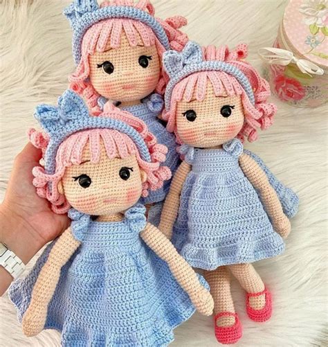 Куколка с розовыми волосами крючком Амигуруми схемы и описания Автор неизвестен Irinely Art