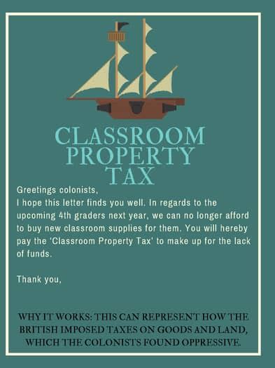 Classroom Property Tax And Recess Tax Simulation Tpt