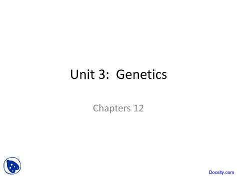 Genetics Animal Science Lecture Slides Docsity