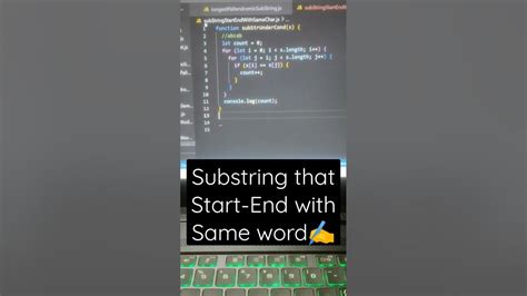 Substring Start And End With Same Letter Java Javascript Youtube