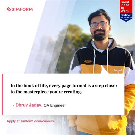 simform employee dhruv jadav praises work life balance ravi dhingani