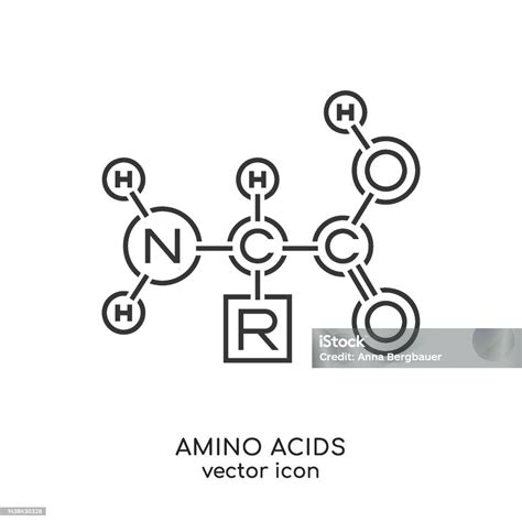 Amino Acids Icon Black Sign Editable Vector Illustration Stock