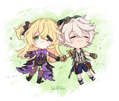 Fischl And Bennett Genshin Impact Drawn By Errbi Danbooru