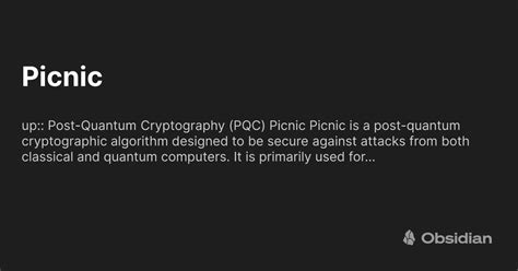 Picnic Obsidian Publish