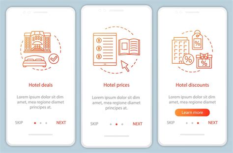 Hotel Online Booking Onboarding Mobile App Page Screen 1779959 Vector