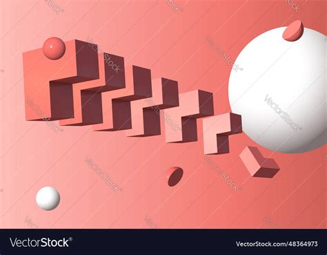 3d Shapes Or Abstract Design Elements Falling Vector Image