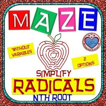Maze Radicals Simplifying Nth Root No Variables Options