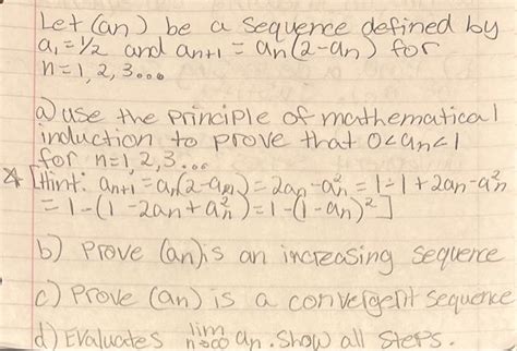 Solved Let An Be A Sequence Defined By A112 And