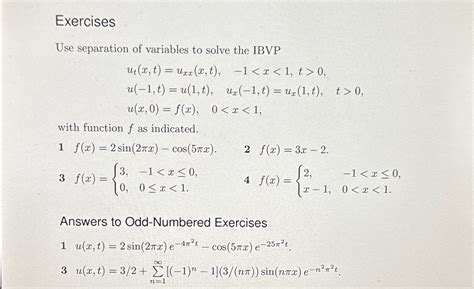 Solved Exercisesuse Separation Of Variables To Solve The