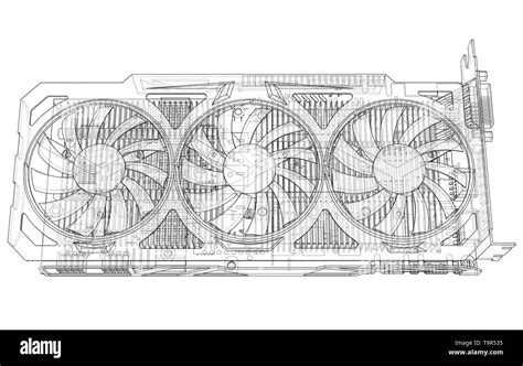 Gpu Card Outline Vector Stock Vector Image And Art Alamy