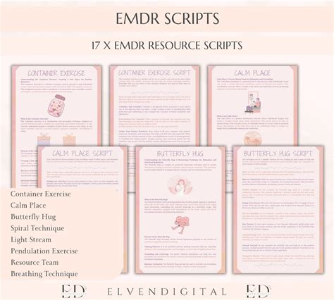 Emdr Worksheet Bundle Emdr Script For Therapist Emdr Therapy Worksheets