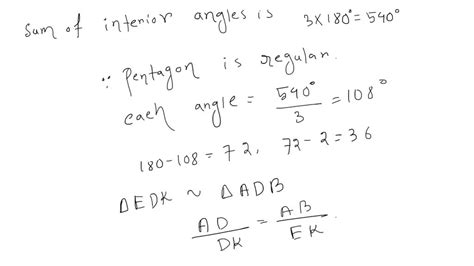 Solved Using The Given Diagram Of A Regular Pentagon Side Lengths Are Equal Interior Angles