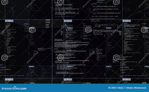Futuristic Hi Tech Graphic Interface With Digital Code And Data Animation Abstract Display